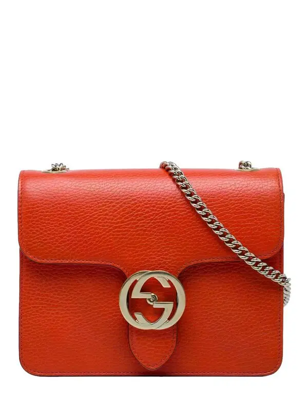 Gucci 2016-2026 Small Dollar Calfskin Interlocking G Crossbody Bag - Orange