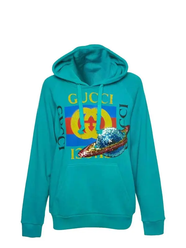 Gucci Sequin-embellished Hoodie - Blue
