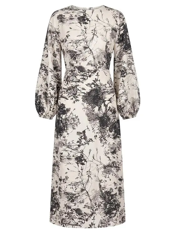 TANTRA SPAIN SL Long Dress With A Geometric Print, Round Neckline, And Straps In The Back - Black