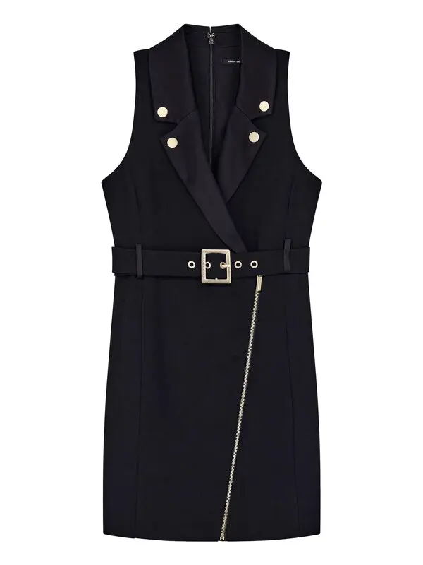 Armani Exchange Slim Fit Dress With Viscose - Black