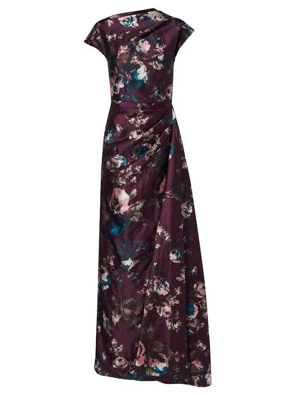 Erdem Draped Floral Satin Gown - Multicoloured