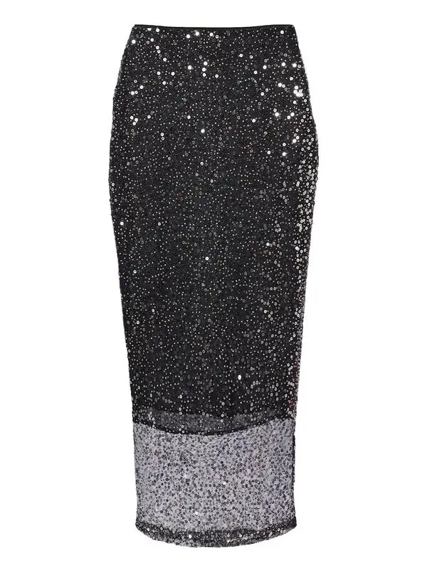 MARANT ETOILE Nehjany Sequined Midi Skirt - Silver