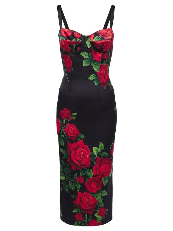 Dolce & Gabbana Floral Silk-blend Bustier Dress - Multicoloured