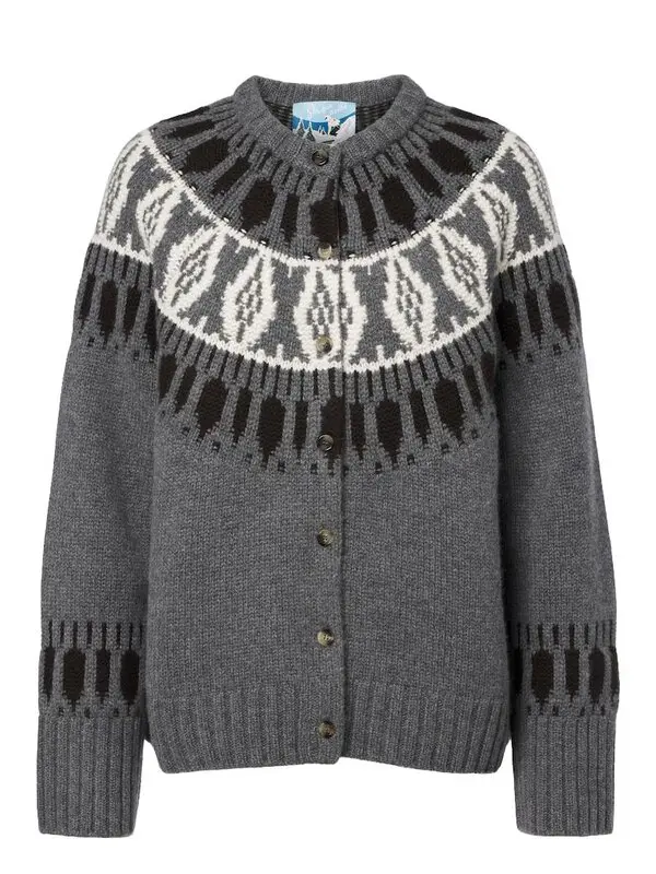 Arch4 Fair Isle Cashmere Cardigan - Grey