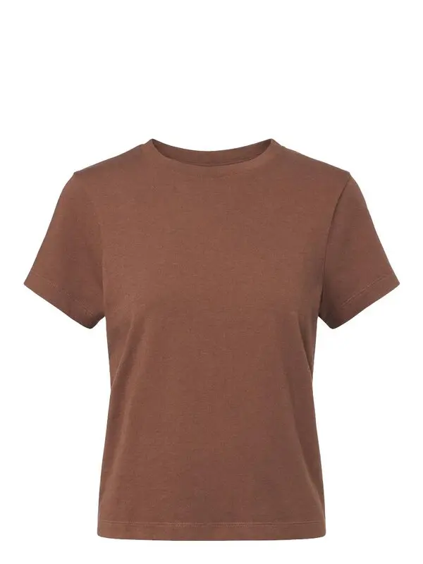 Khaite Emmylou Knitted Cotton T-shirt - Brown