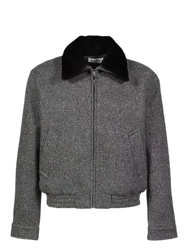 ERNEST W. BAKER Tweed Shearling-collar Jacket - Grey