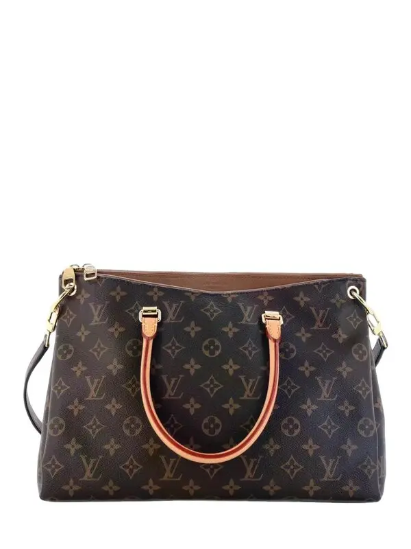 LOUIS VUITTON Pallas Tote Monogram Canvas With Leather Shoulder Bag - Brown