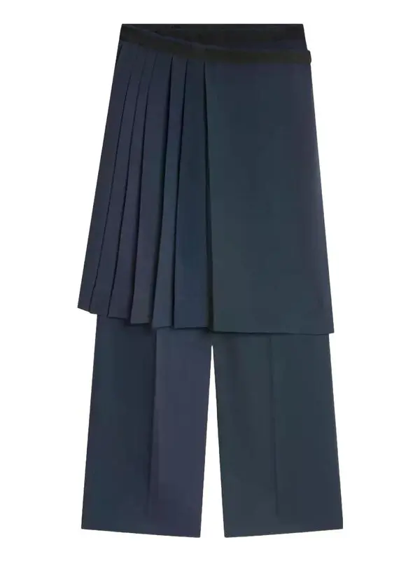 Dries Van Noten Pleated Layered Trousers - Blue
