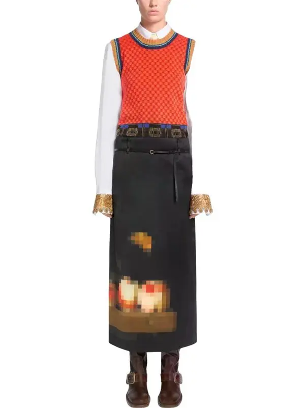 Dries Van Noten Jacquard Wool Sweater - Orange