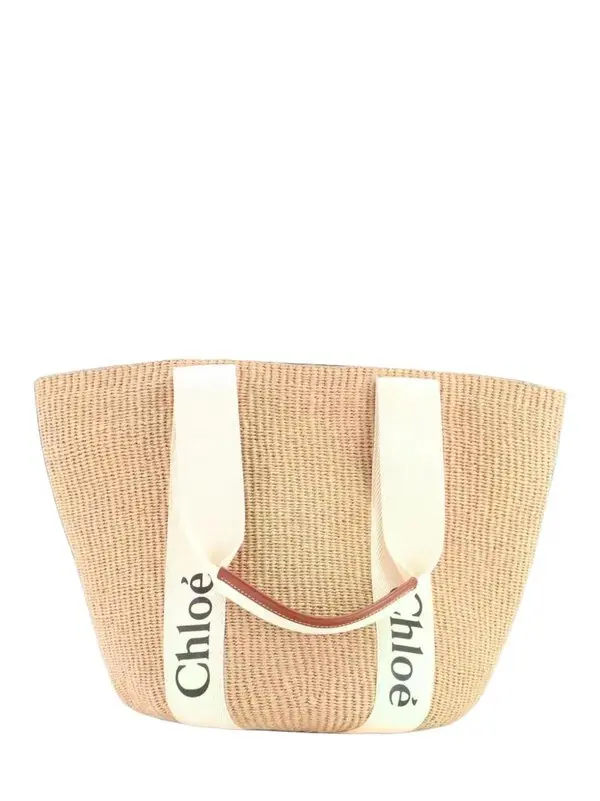 Chloé X Mifuko Woody Tote Raffia Large Bucket Bag - Neutrals