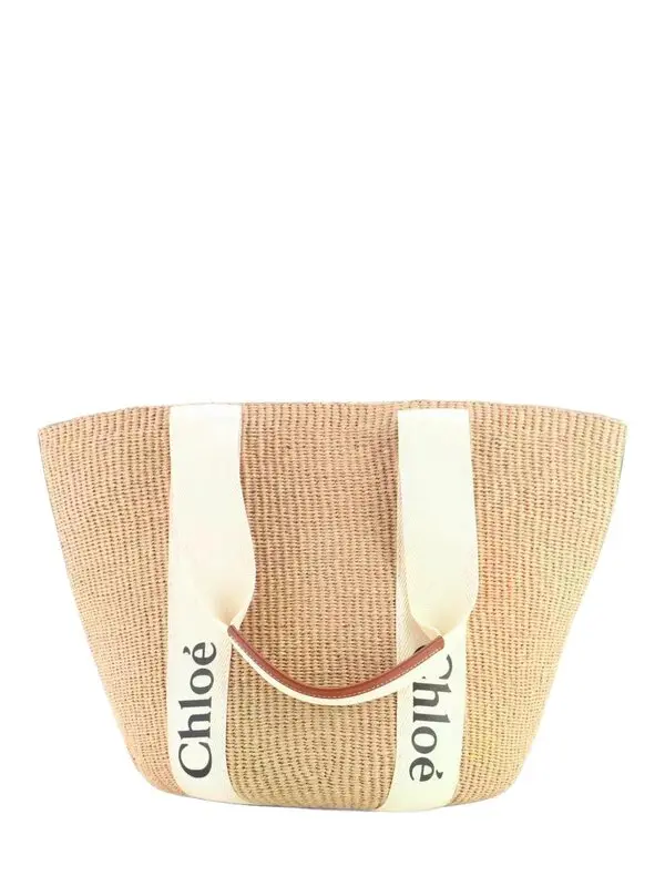 Chloé X Mifuko Woody Tote Raffia Large Bucket Bag - Neutrals