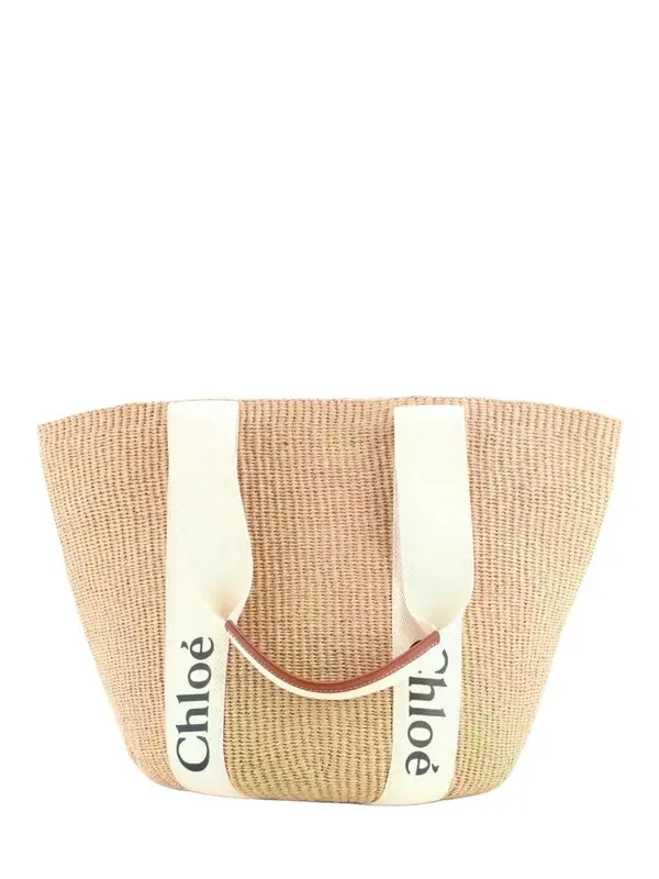 Chloé X Mifuko Woody Tote Raffia Large Bucket Bag - Neutrals