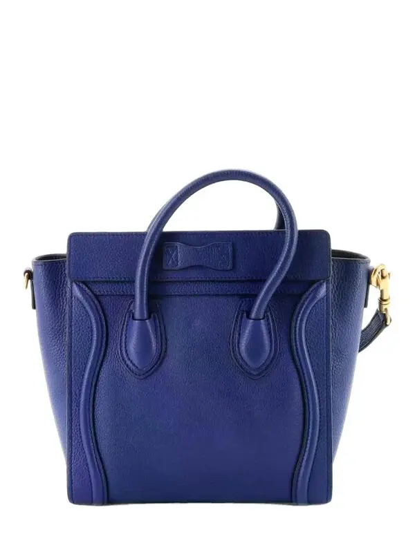 Celine Luggage Bag Grainy Leather Nano Crossbody Bag - Blue