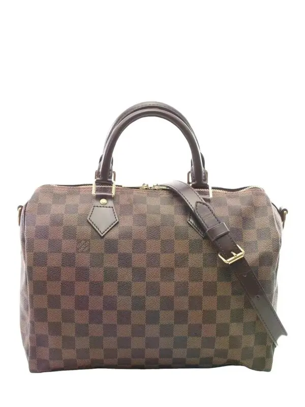 LOUIS VUITTON 2012 30 Speedy Bandoulière Damier Ebene Tote Bag - Brown