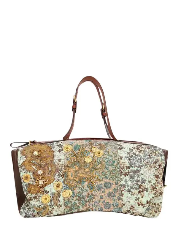 Dries Van Noten Embroidered East-west Bag - Neutrals