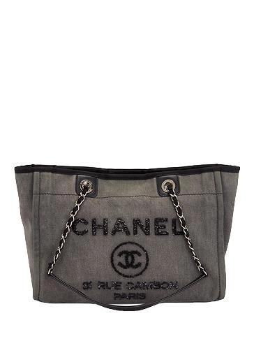 Chanel Medium Deauville Tote Bag - Grey