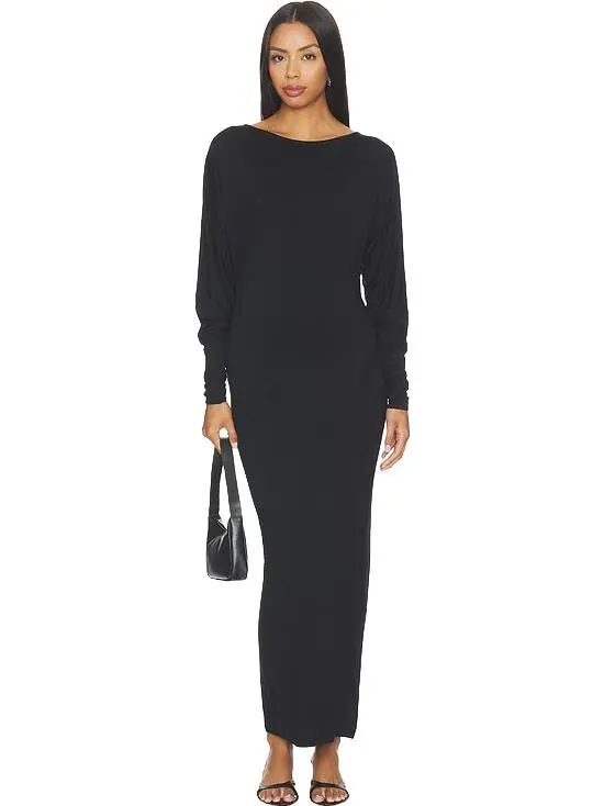 Eterne Mountain Soft Jersey Midi Dress In . Also - Black