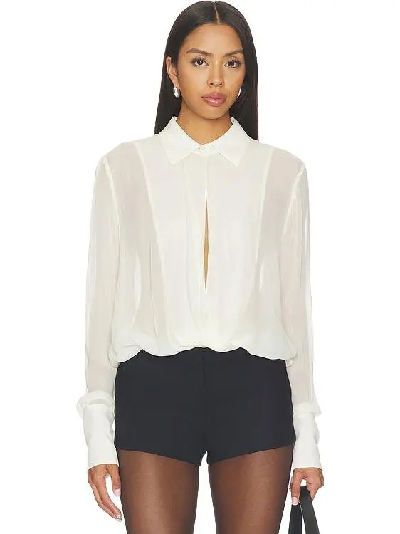 Eterne Vivi Viscose Georgette Blouse In . Also - Ivory