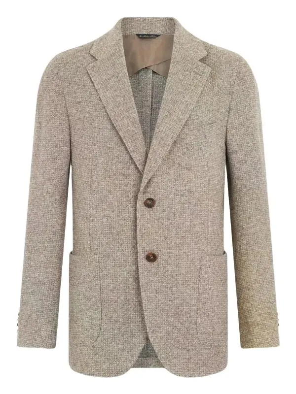 Brooks Brothers Houndstooth Jersey Blazer - Neutrals