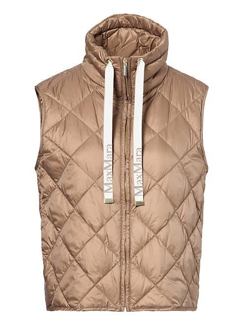 Max Mara Diamond-patterned Quilted Shell-down Gilet - Camel