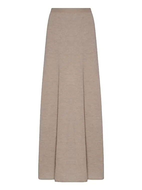 THE ROW Noella High-waist Cashmere Maxi Skirt - Dune