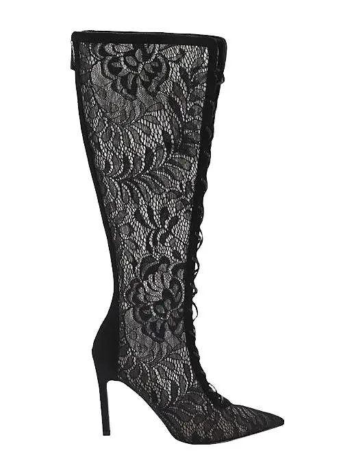 Steve Madden Maxine Lace Heeled High-leg Boots - Black