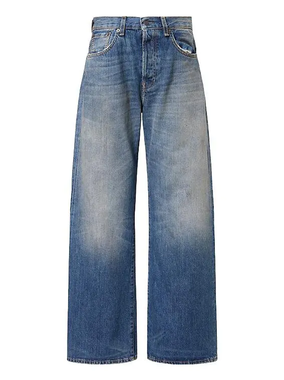 Acne Studios 2021f Mid-rise Wide-leg Denim Jeans - Mid Blue