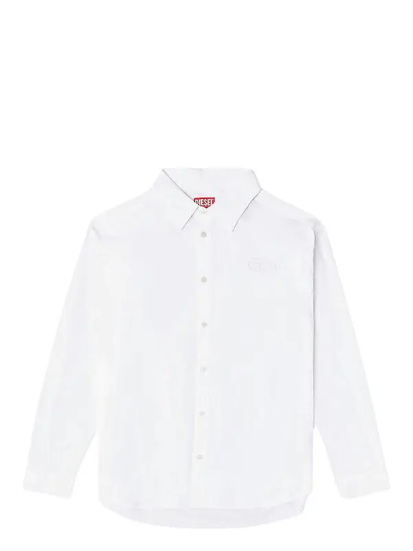 DIESEL® Embroidered-logo Stretch-cotton Poplin Shirt - 100