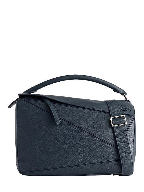 Loewe Puzzle Large Grained Leather Handbag - Deep Navy