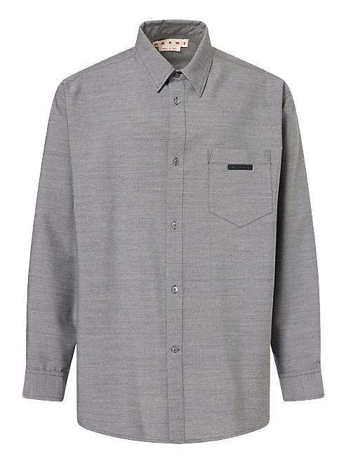 Marni Oversized Long-sleeve Wool Shirt - Grey