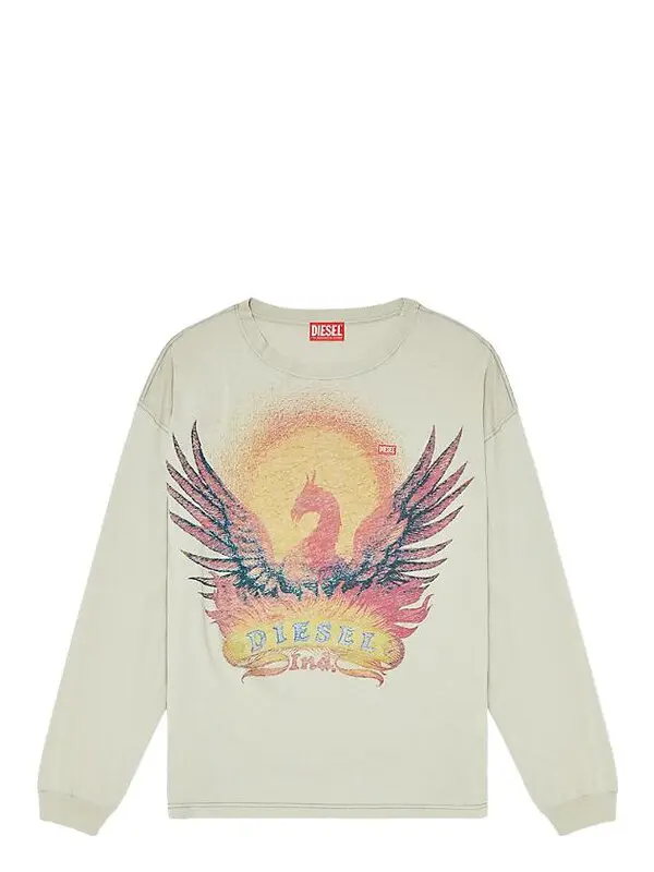 DIESEL® Pheonix-graphic Long-sleeve Cotton T-shirt - 77f