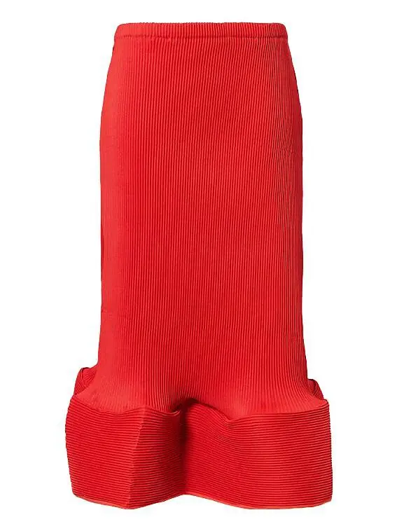 MELITTA BAUMEISTER Structured Ripple-pleated Midi Skirt - Bold Red