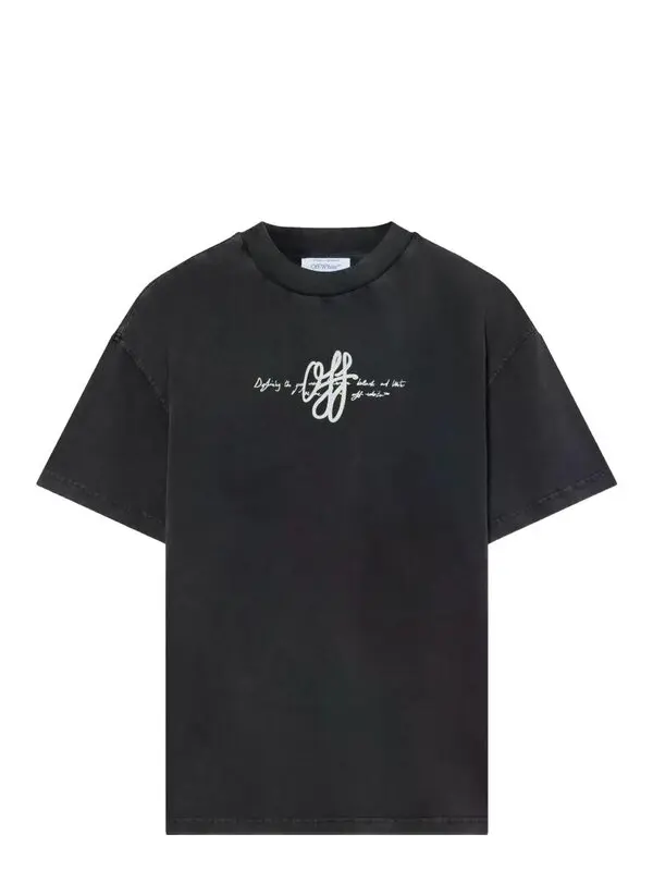Off-White Stroke Logo-print T-shirt - Black