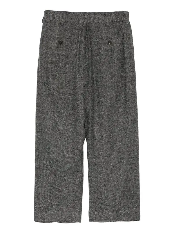 ZIGGY CHEN Pleated Melange Trousers - Grey