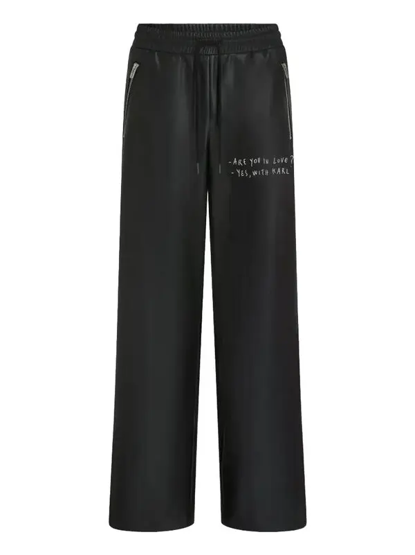 Karl Lagerfeld X Pietro Terzini Slogan-print Track Pants - Black