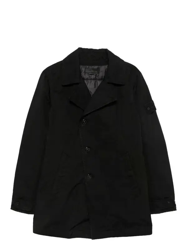 Stone Island Ghost Logo-patch Coat - Black