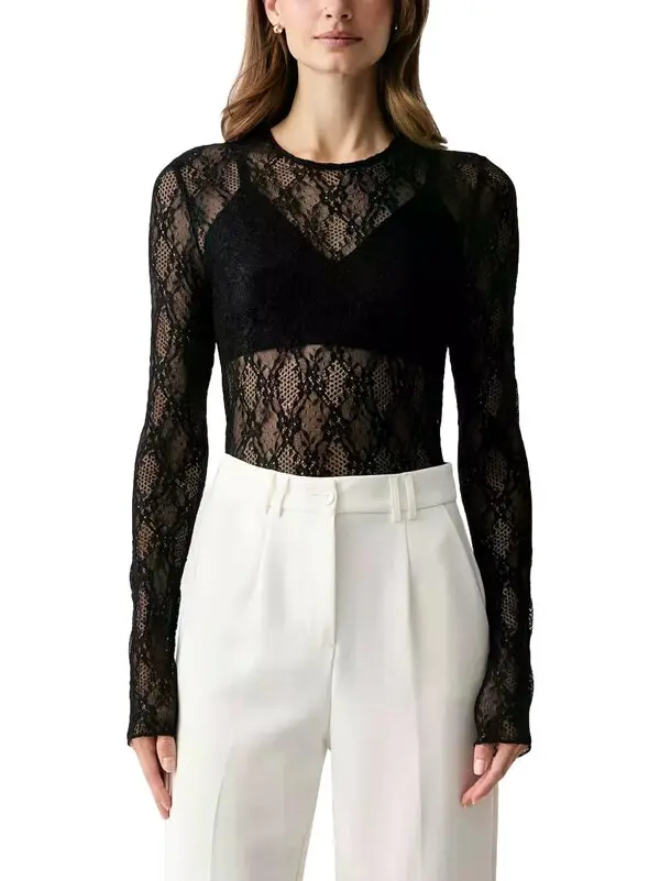 TWINSET Lace-panelled Bodysuit - Black