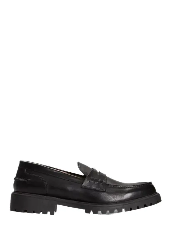 ROBERTO PEPE LUXURY Leather Loafers - Black