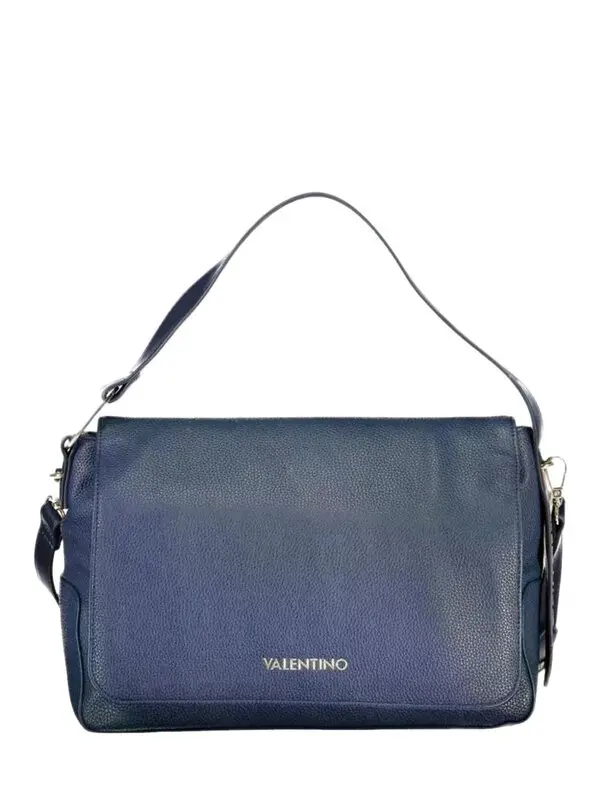 MARIO VALENTINO Peonies Re Pebbled Logo-lettering Cross Body Bag - Blue
