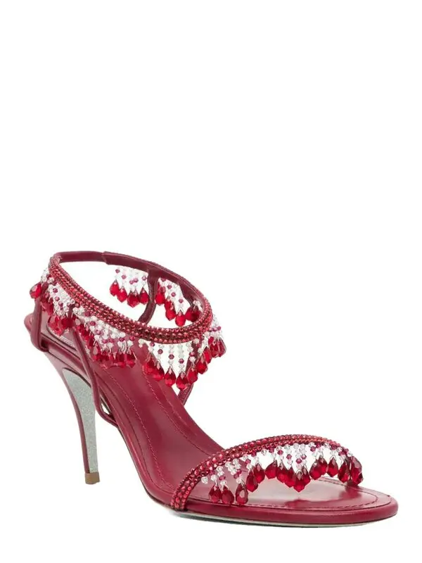 Rene Caovilla 85mm Jahanara Sandals - Red