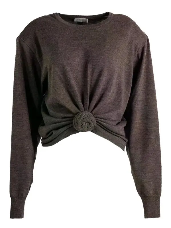 Magda Butrym Rosette-detail Gathered Sweater - Grey
