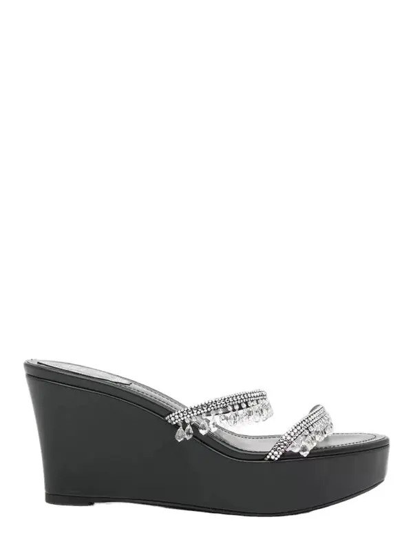 Rene Caovilla 85mm Taylor Wedge Sandals - Black