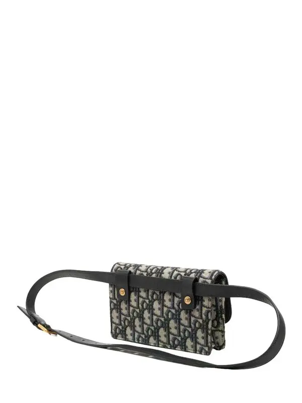 Dior 2020 Oblique Canvas Saddle Belt Bag - Blue