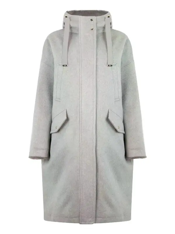 Herno Straight-hem Hooded Coat - Grey
