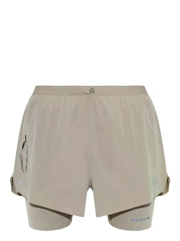 Adidas Xsong For The Mute Layered Logo-print Shorts - Neutrals
