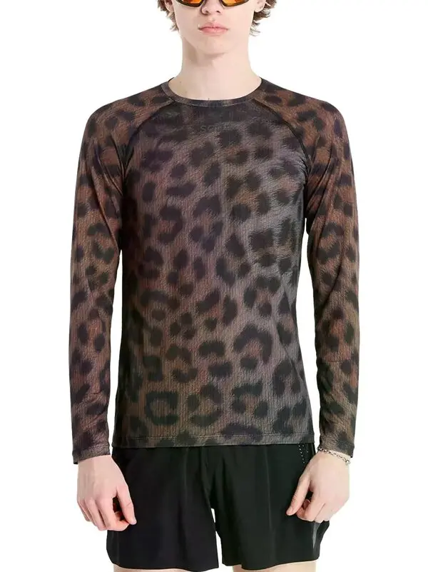 SOAR Race Leopard-print Top - Brown