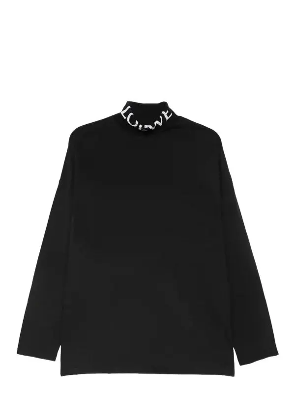 Loewe Logo-print Roll-neck Top - Black