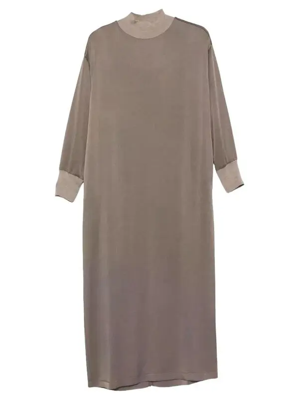 Fabiana Filippi Satin-finish Mock-neck Maxi Dress - Grey