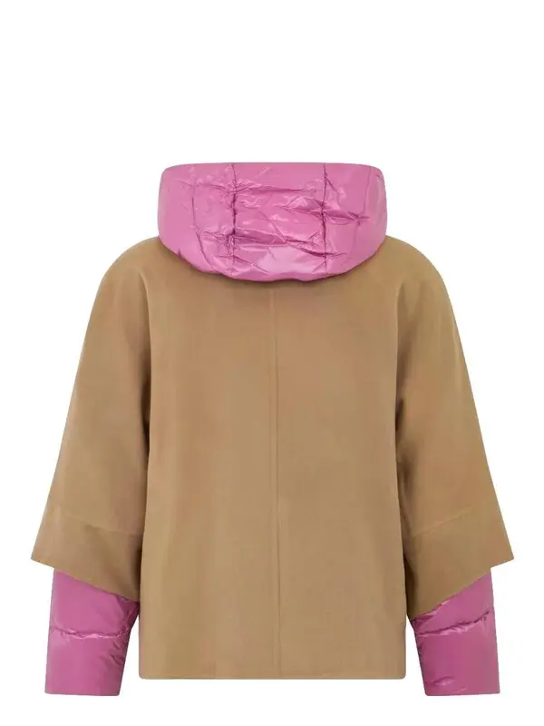 Herno Hooded Layered-sleeve Jacket - Brown