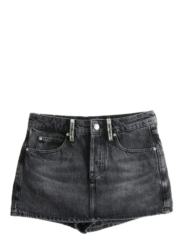 Alexander Wang Crystal-embellished Aged-effect Skirt - Black
